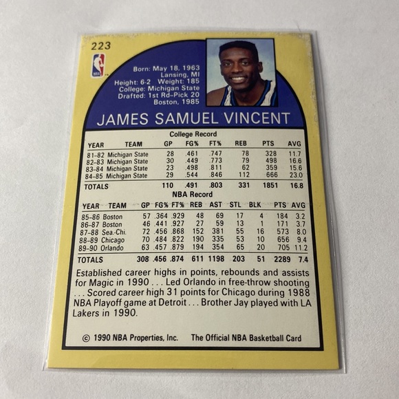 NBA | Toys | Rare Michael Jordan Card 99 Nba Hoops Sam Vincent Card 223 ...